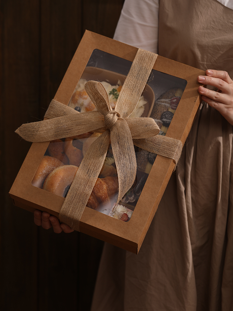 Kraft paper picnic box spring outing food takeaway boxes - Cake Boxes ...