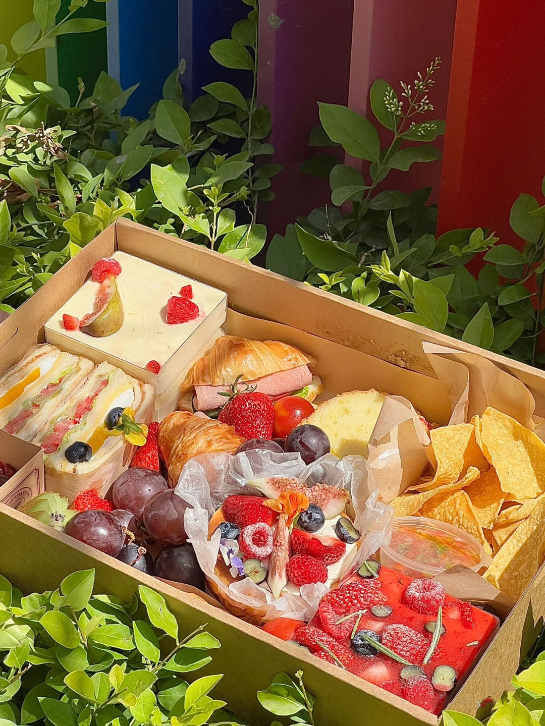 Kraft paper picnic box spring outing food takeaway boxes - Cake Boxes ...